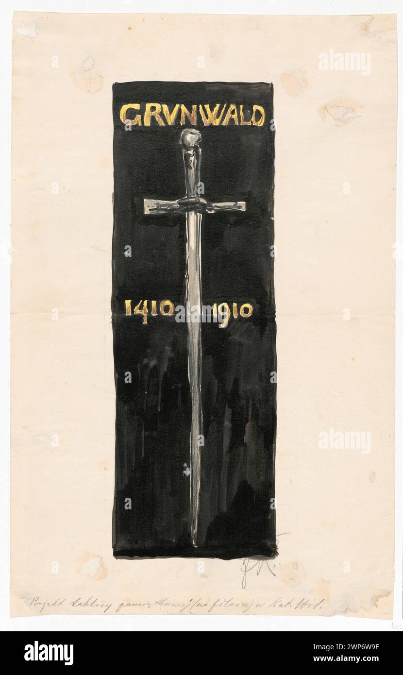 Plaque design by Ferdynand Ruszczyc, 1910, commemorating the 500th anniversary of the Battle of ...