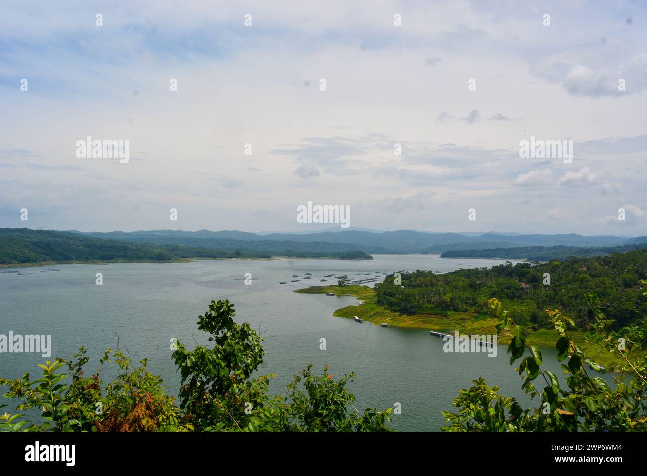 Photo of a reservoir with a freshwater fish farming pond Stock Photo ...
