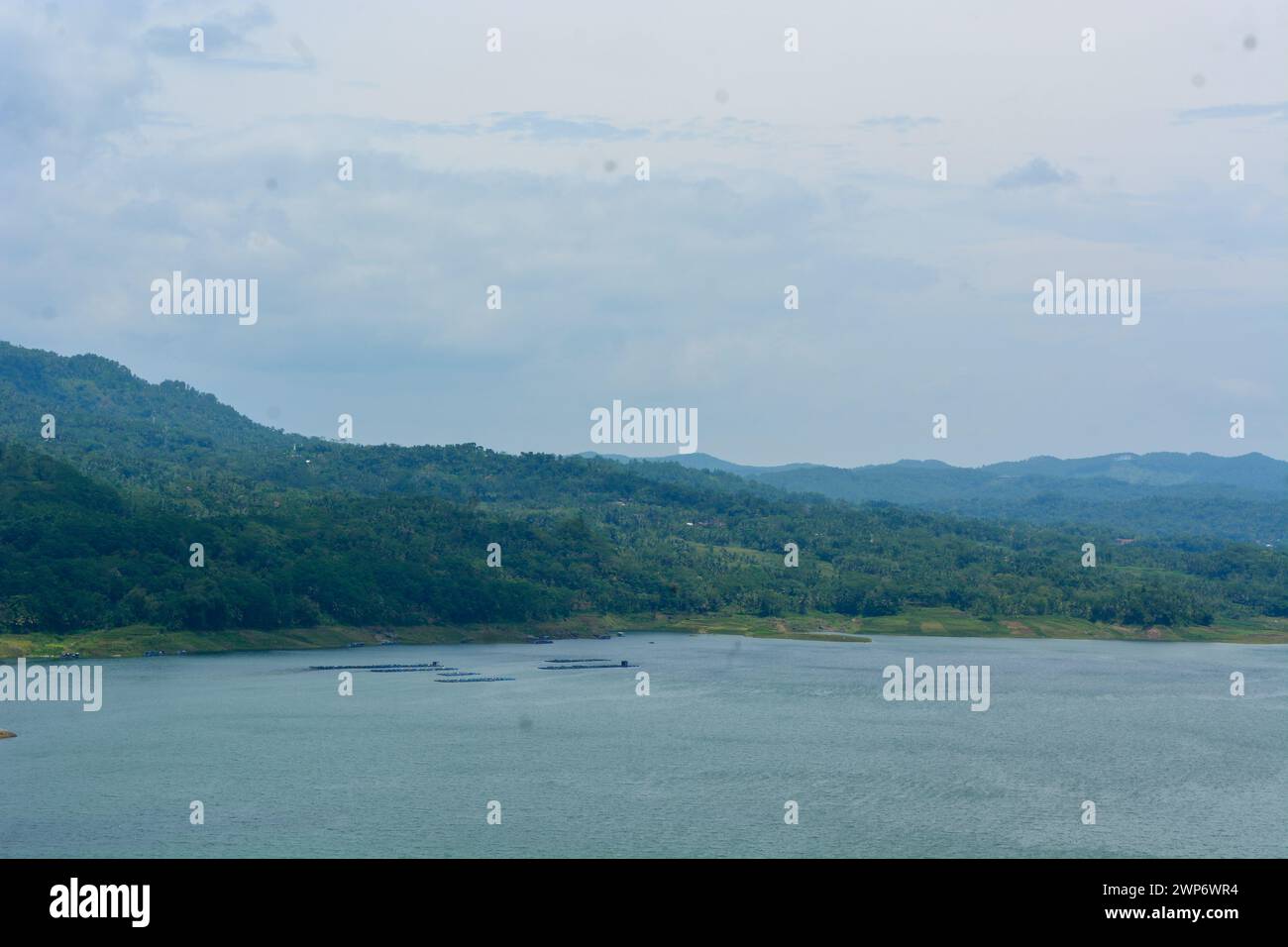Photo of a reservoir with a freshwater fish farming pond Stock Photo ...
