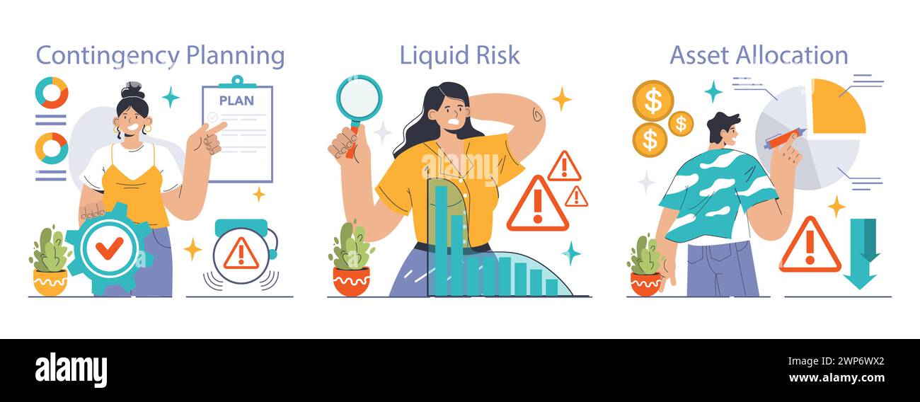 Risk Management set. Strategies for contingency planning, liquid risk ...