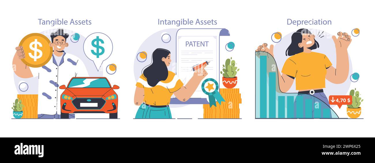 Amortization and depreciation set. Calculating the value for business ...