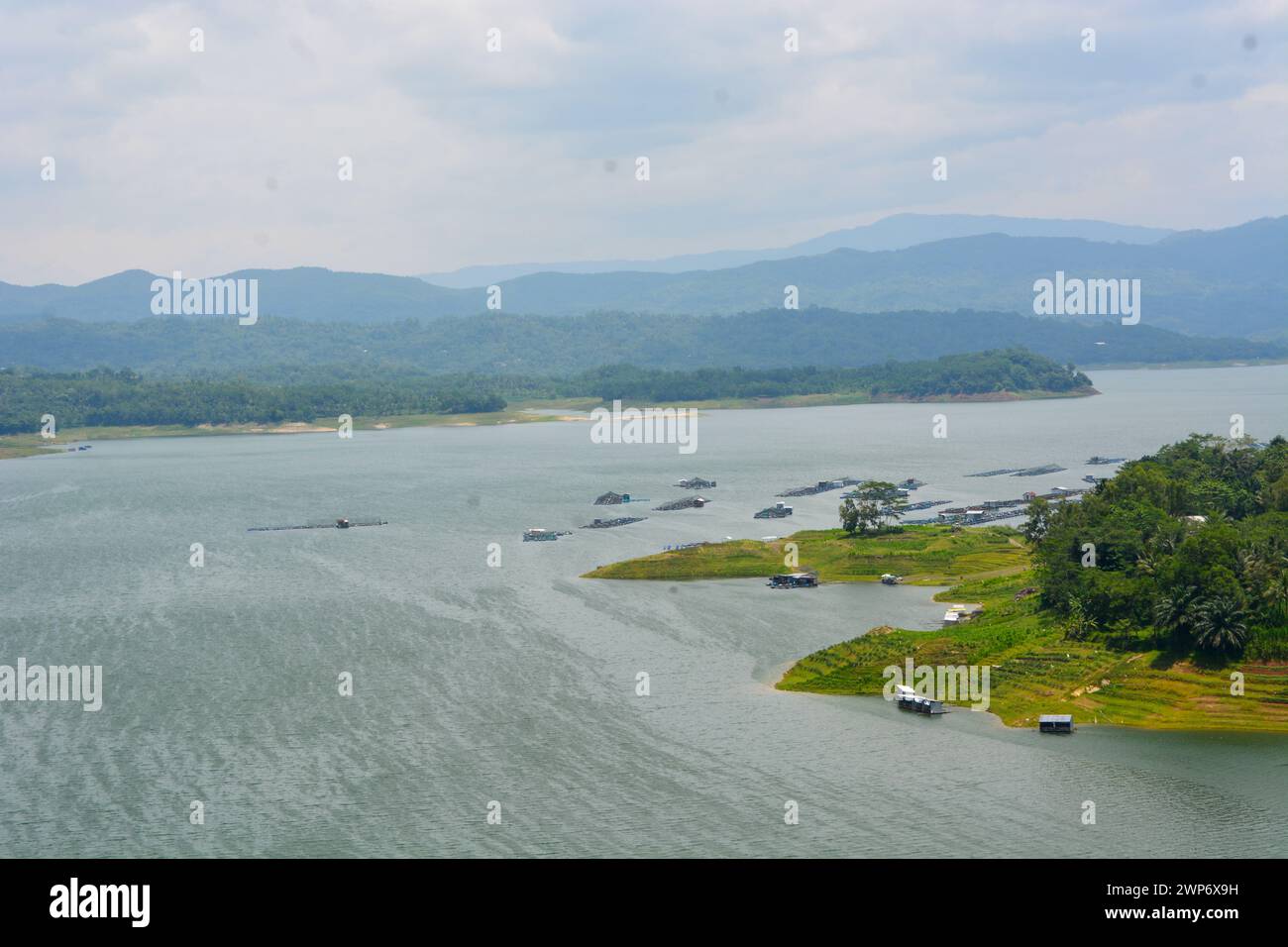 Photo of a reservoir with a freshwater fish farming pond Stock Photo ...
