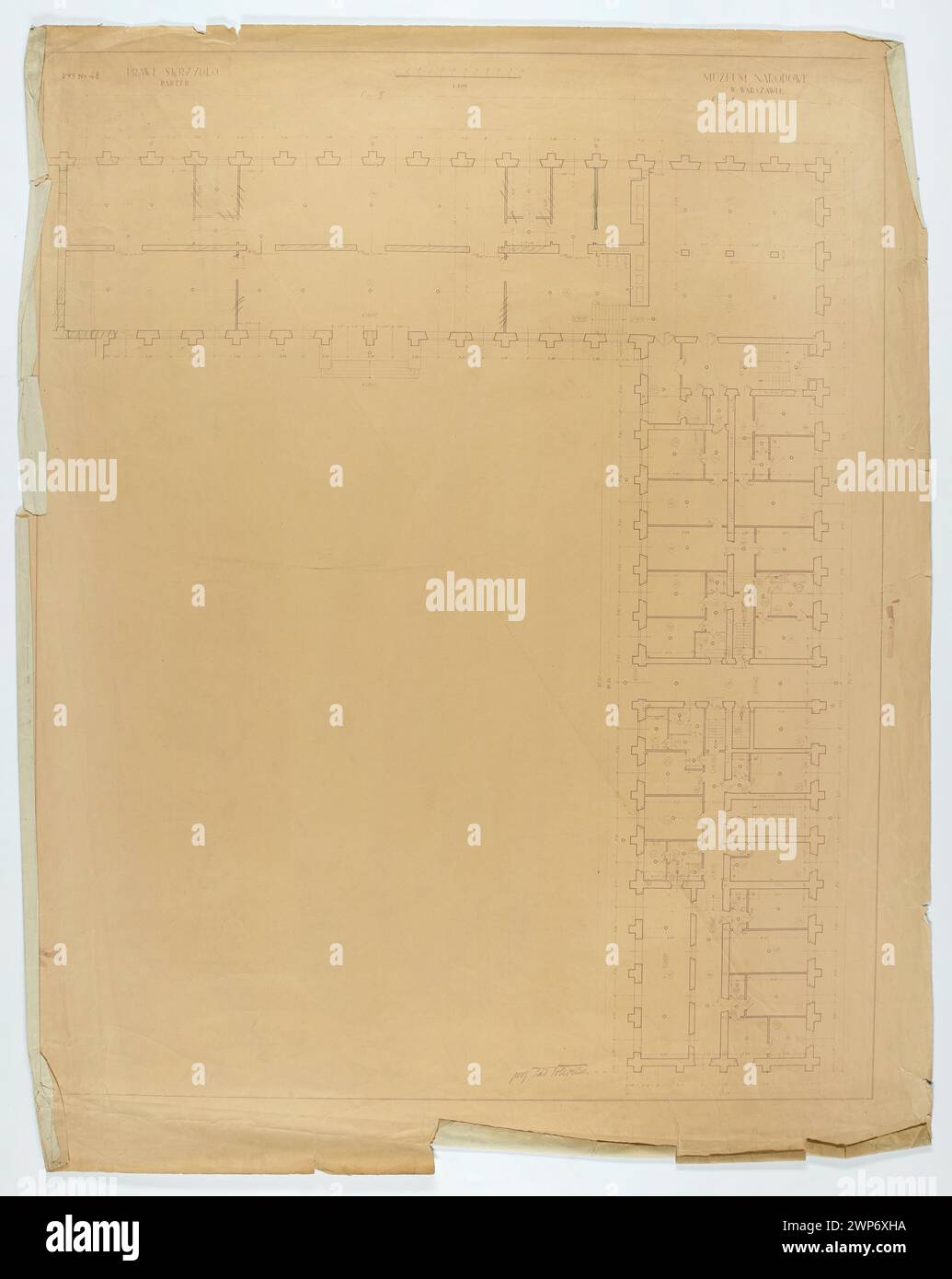 Warsaw. National Museum. Executive plan (No. 48). Right wing (part I-II ...