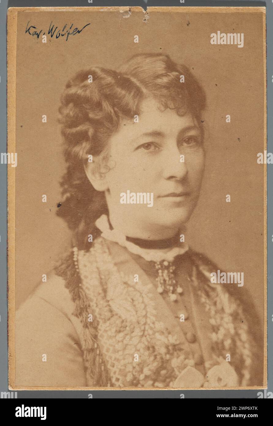 Bust portrait of Austrian actress Charlotte Wolter (1834-1897) around ...