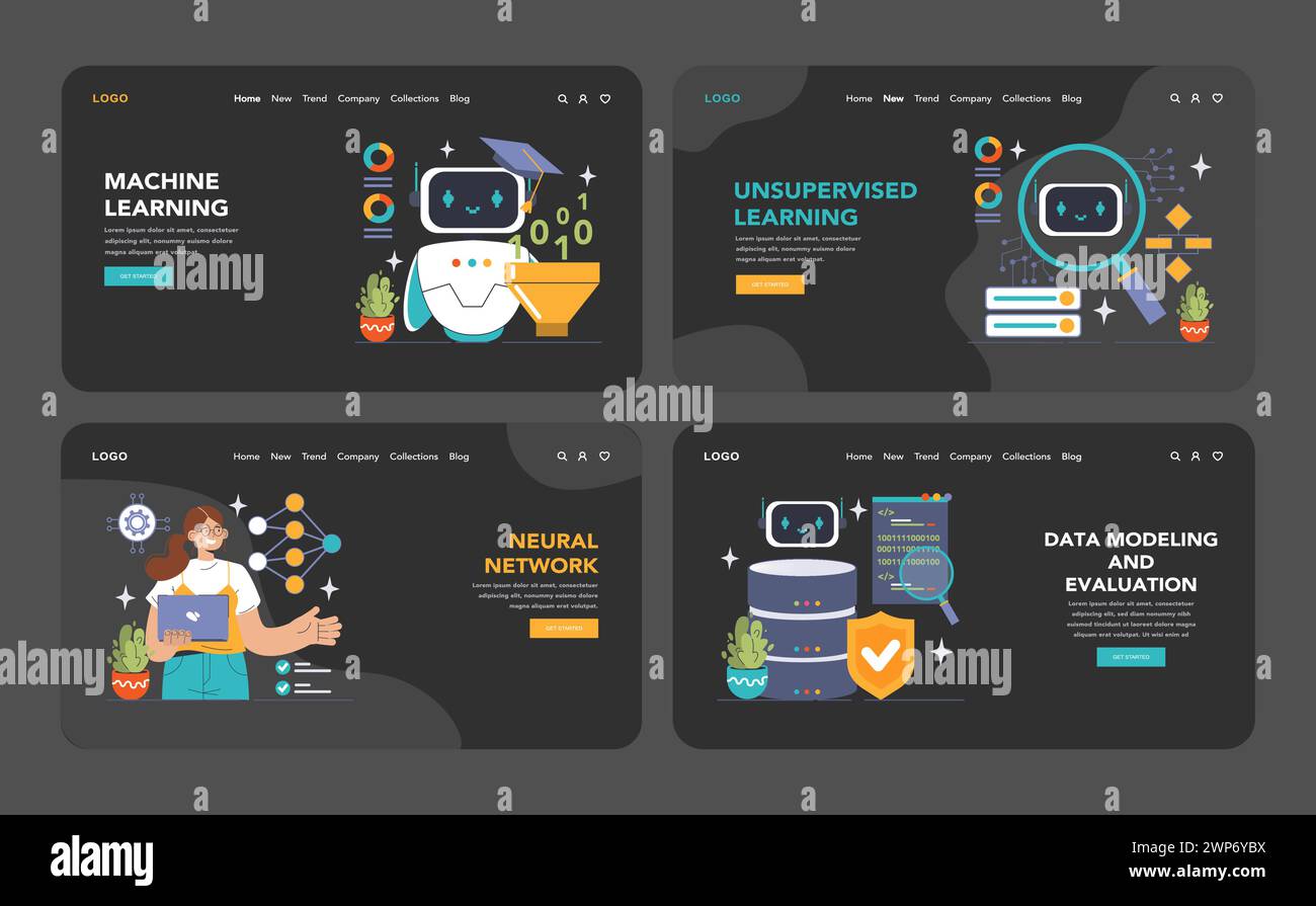 Machine Learning Set. Educational journey through AI, featuring ... Machine Learning Set. Educational journey through AI, featuring ...