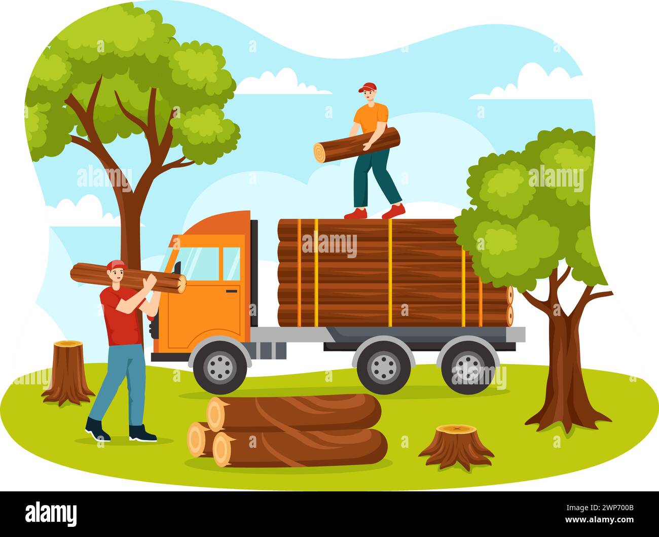 Man chopping firewood in Stock Vector Images - Alamy