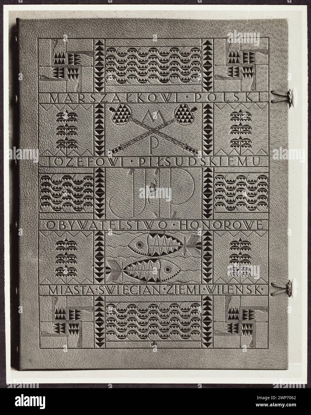 A folk-style bookbinding titled 'Marsza' associated with Józef ...