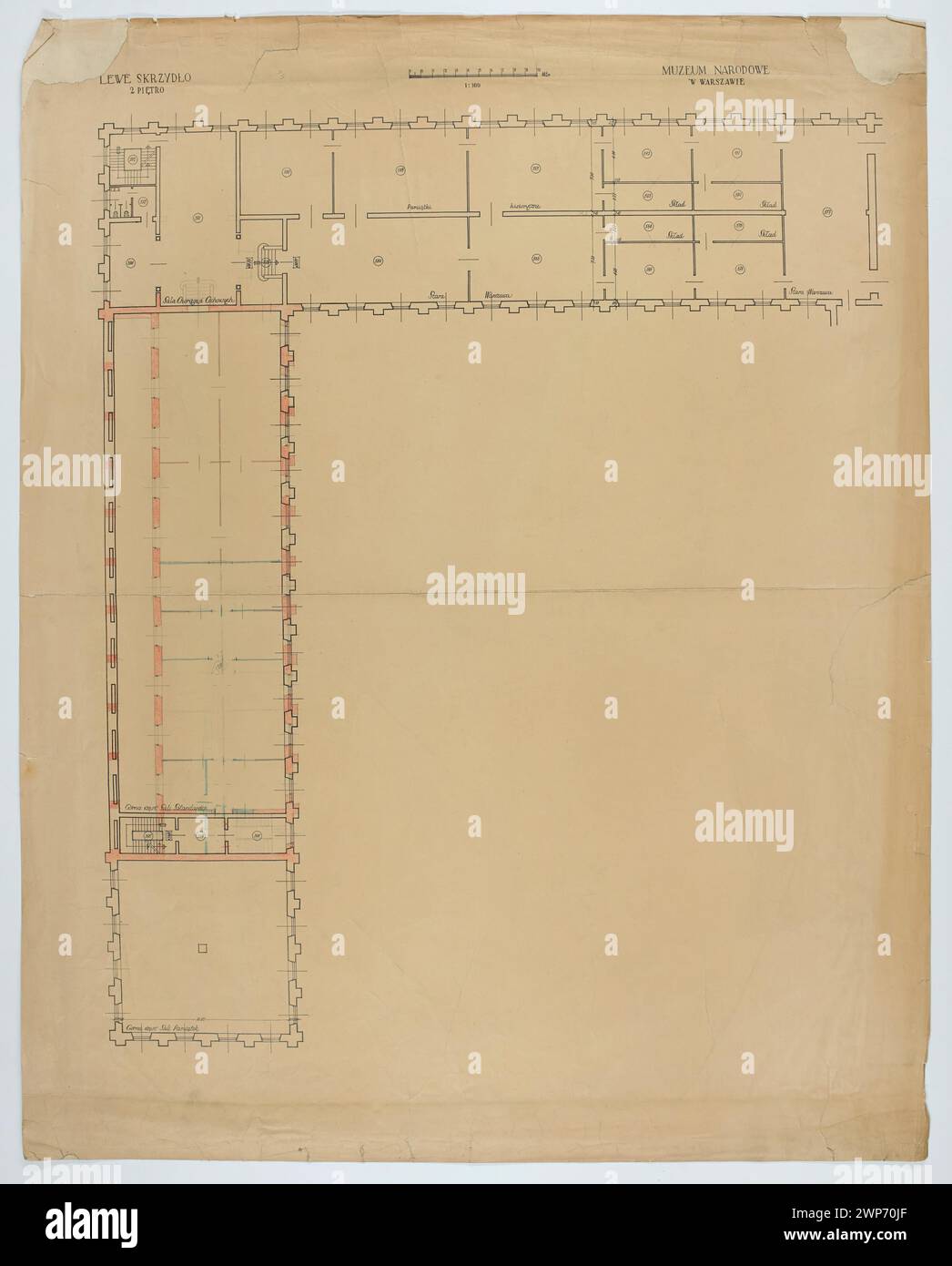 Warsaw. National Museum. Construction project. Wing left (VI -VII ...