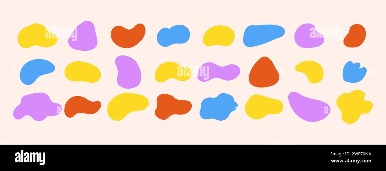 Set of freeform organic elements. Doodle design shapes Stock Vector ...