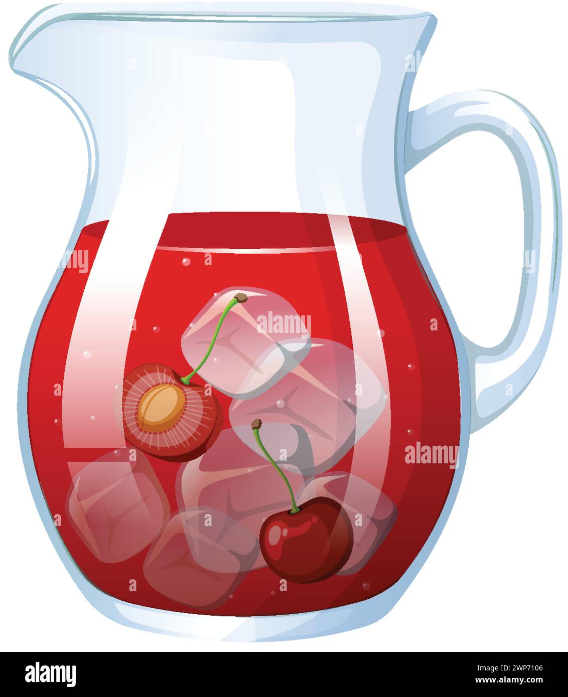 Vector illustration of a pitcher with cherry punch Stock Vector Image ...