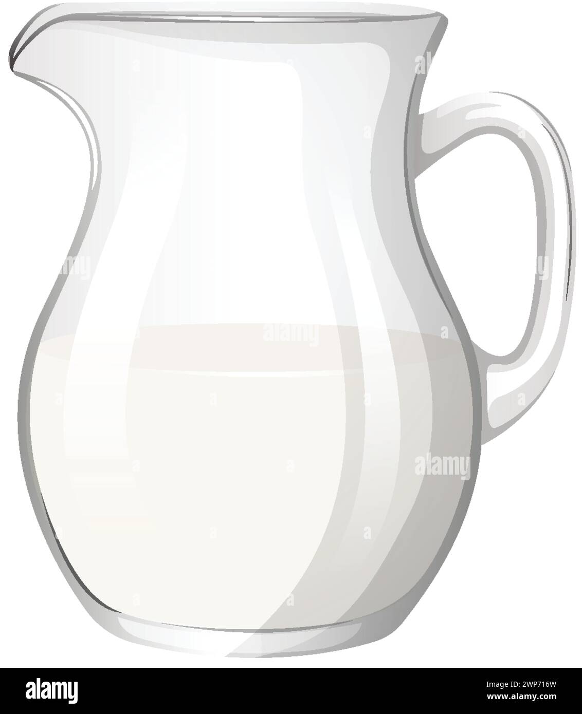 Vector illustration of a half-full milk pitcher Stock Vector Image ...