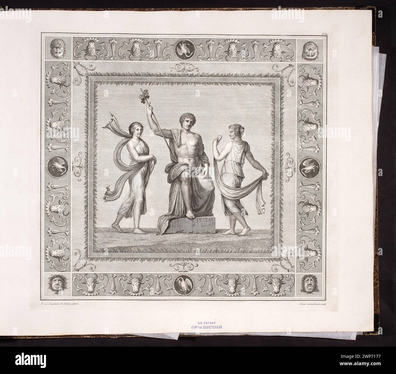 Illustration depicting Thronic Dionysus from Room 12 decoration in ...