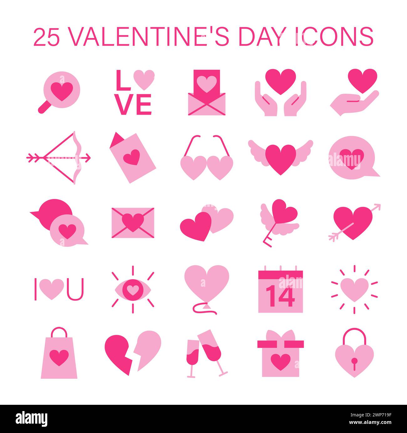 Valentine's Day icon set capturing essence of love with hearts, gifts ...