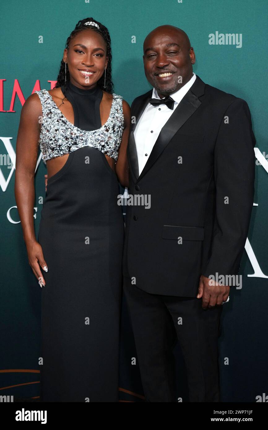 Coco Gauff, left, and Corey Gauff attend the TIME Women of the Year ...