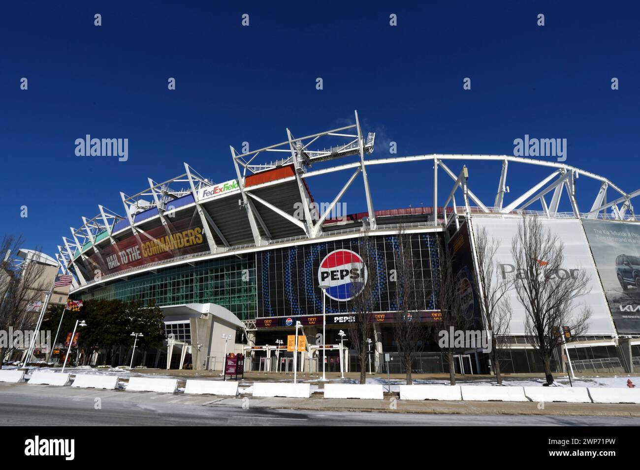 A general overall view of the FedEx Field exterior, Sunday, Jan. 21 ...