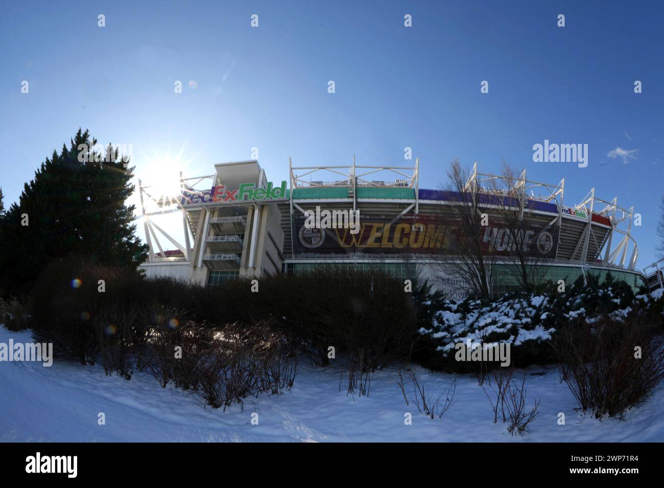 A general overall view of the FedEx Field exterior, Sunday, Jan. 21 ...