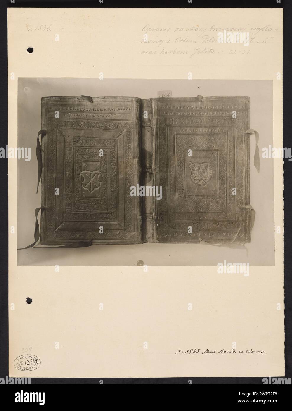 A 16th-century book shown after fumulation around 1922, displaying ...