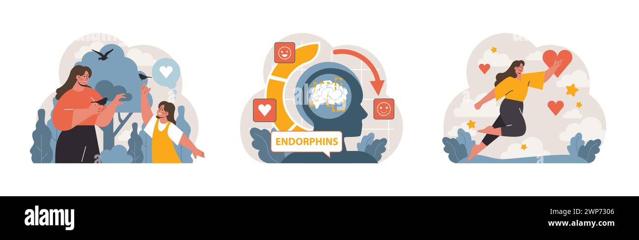 Human in nature with birds Stock Vector Images - Alamy