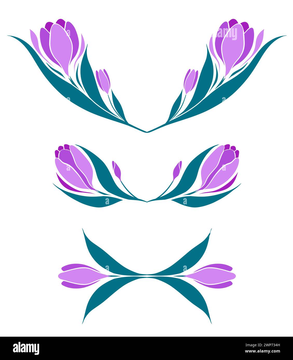 Vector set of spring flowers frames in Art Nouveau style. Decorative ...
