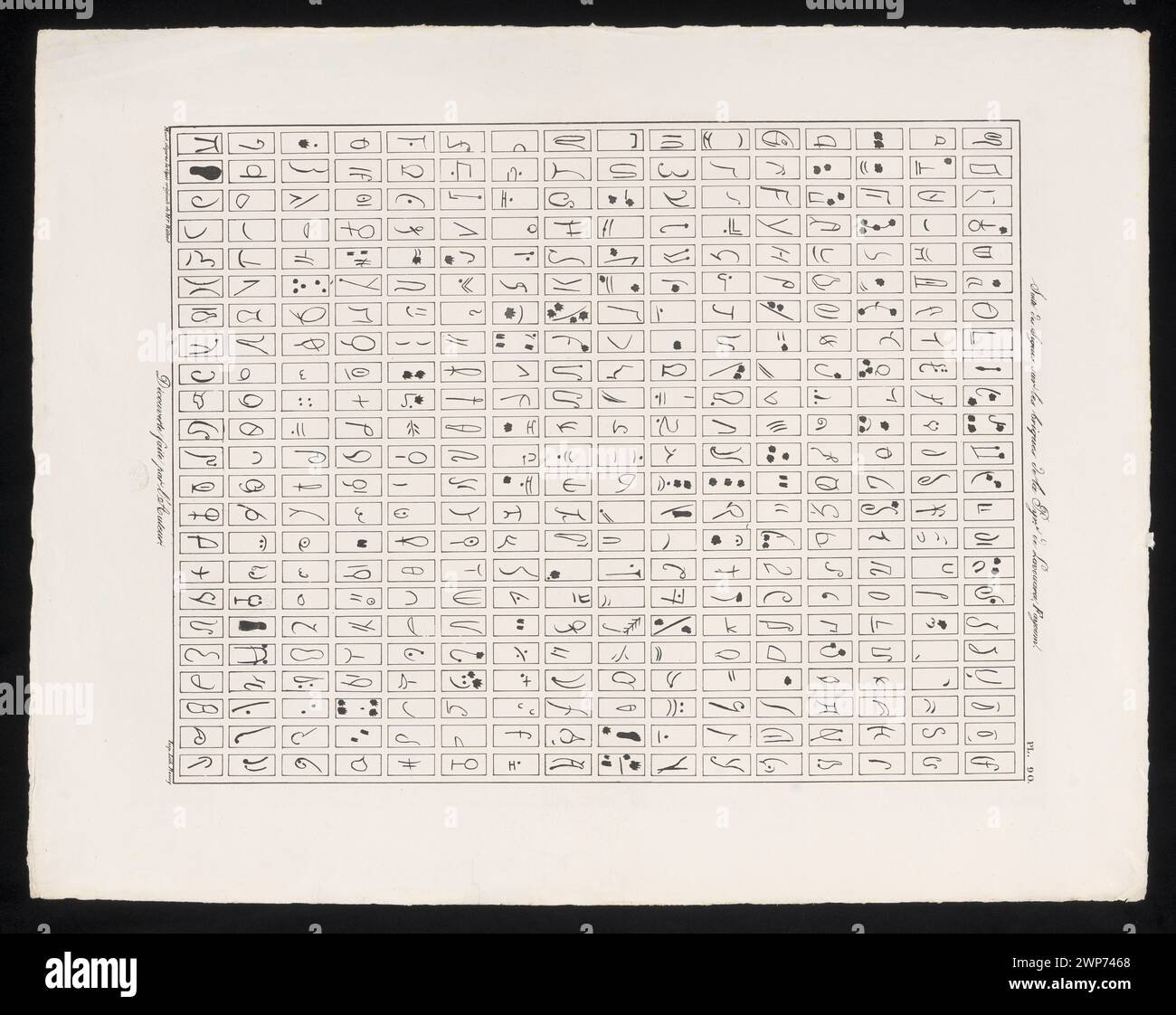 Signs written from blocks removed from the pyramid in Fajum; Menet (Fl ...