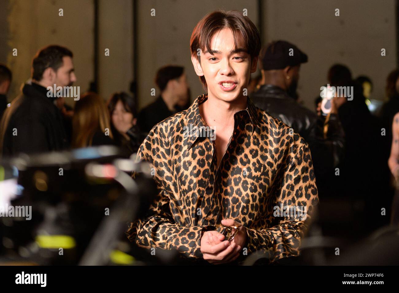 Third Lapat Ngamchaweng attends the Saint Laurent Men Collection Fall ...