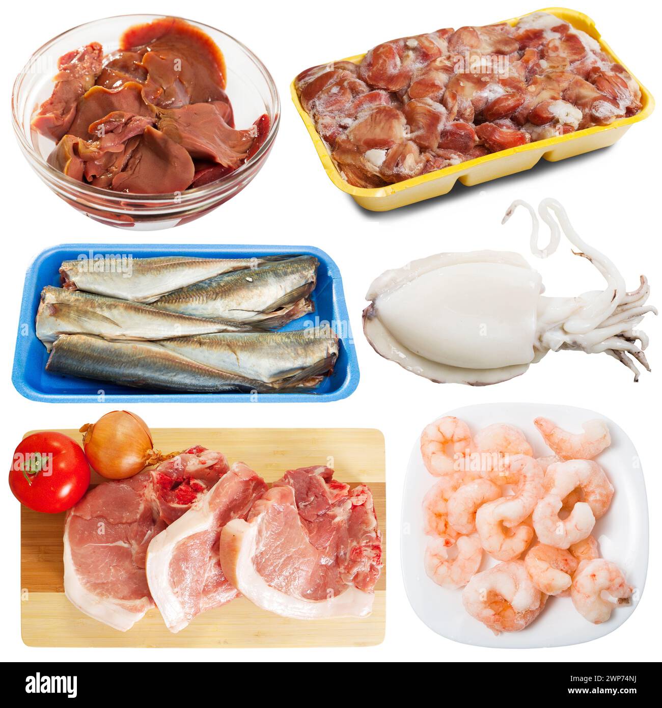 Set of fresh products on white background Stock Photo - Alamy