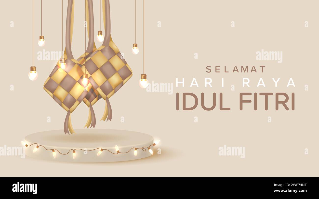 Islamic display decoration composition with 3d realisic traditional ...