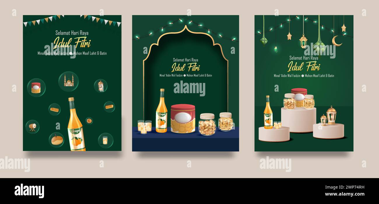 Islamic display decoration composition with 3d realisic traditional ...