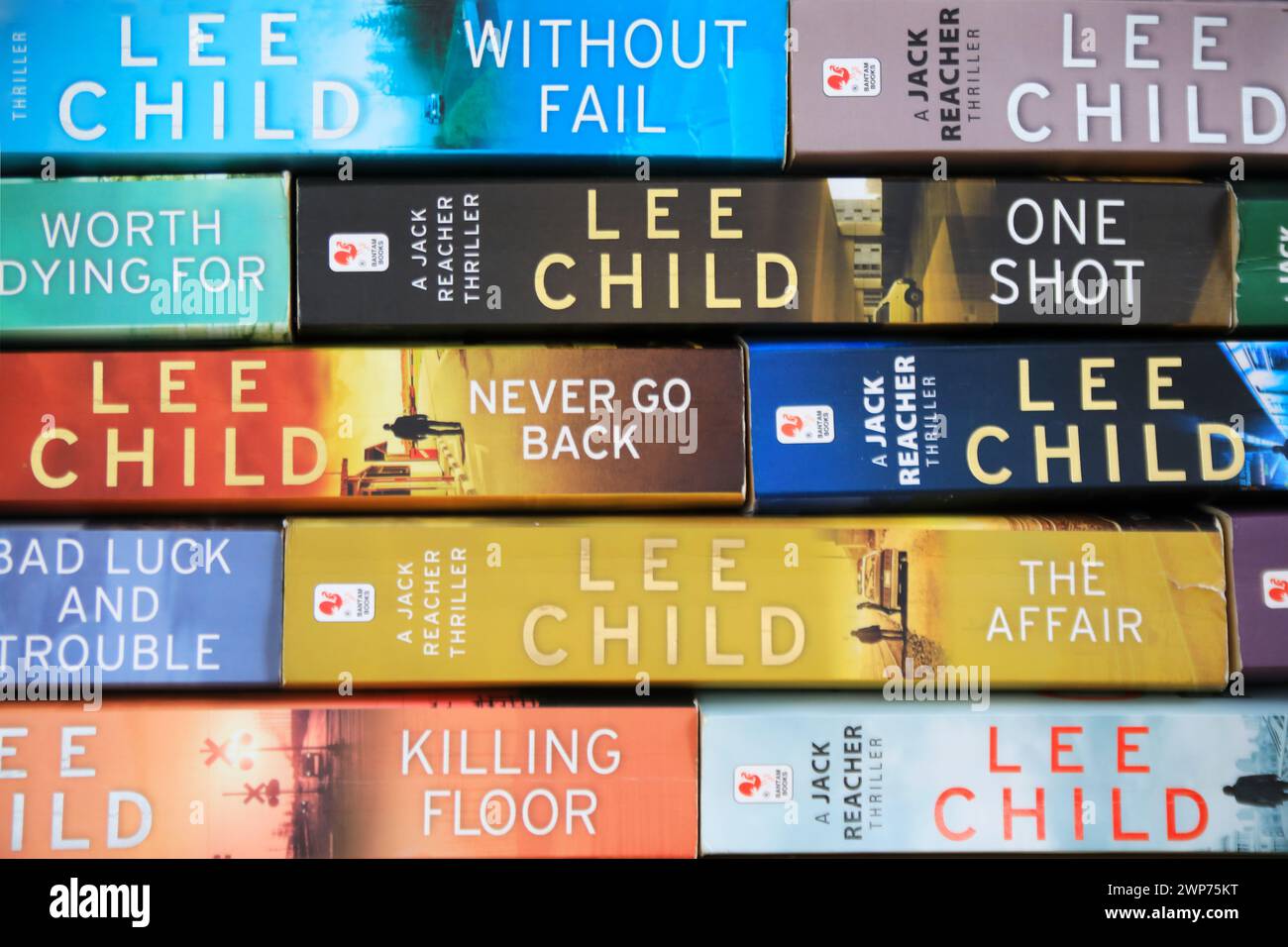 Lee Child books based on the Jack Reacher character Stock Photo - Alamy