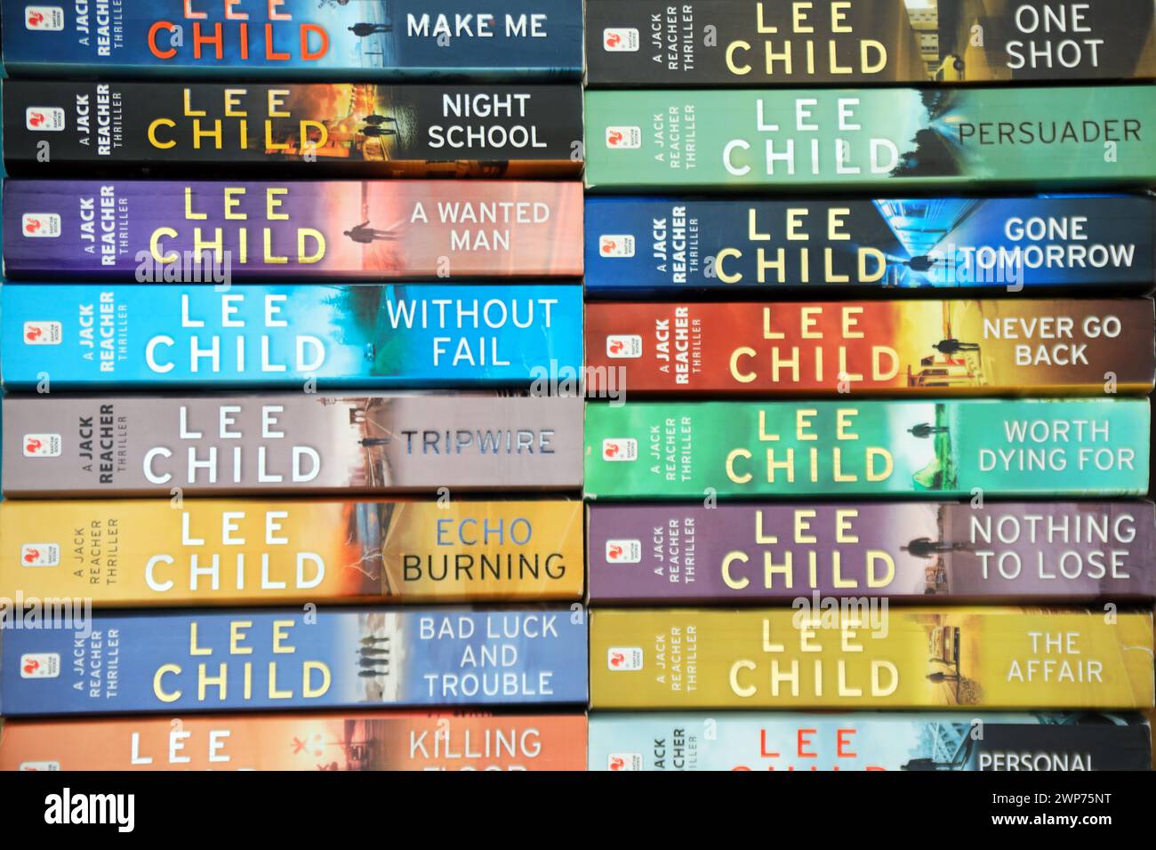 Lee Child books based on the Jack Reacher character Stock Photo - Alamy