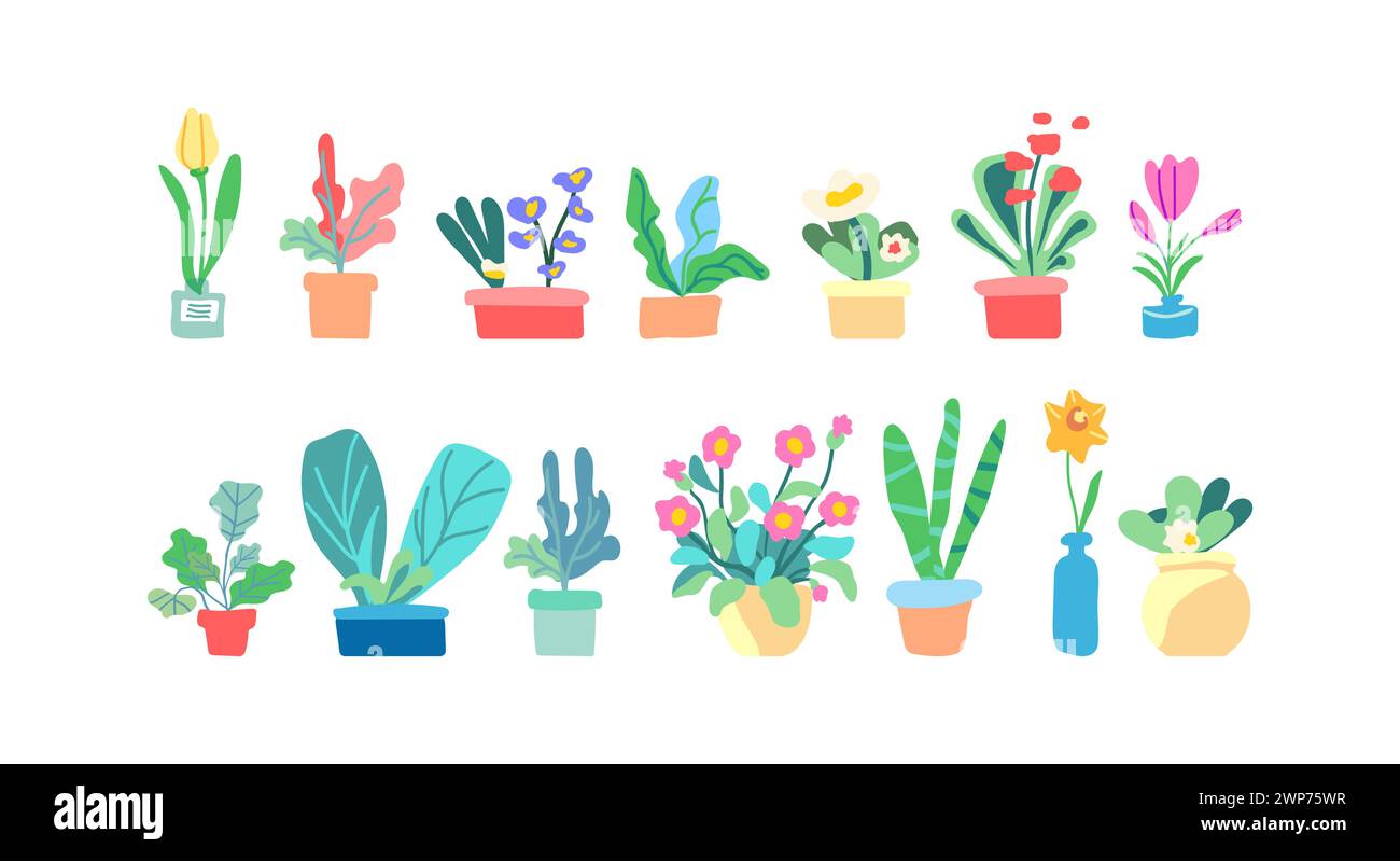 Pretty flowering planter Stock Vector Images - Alamy