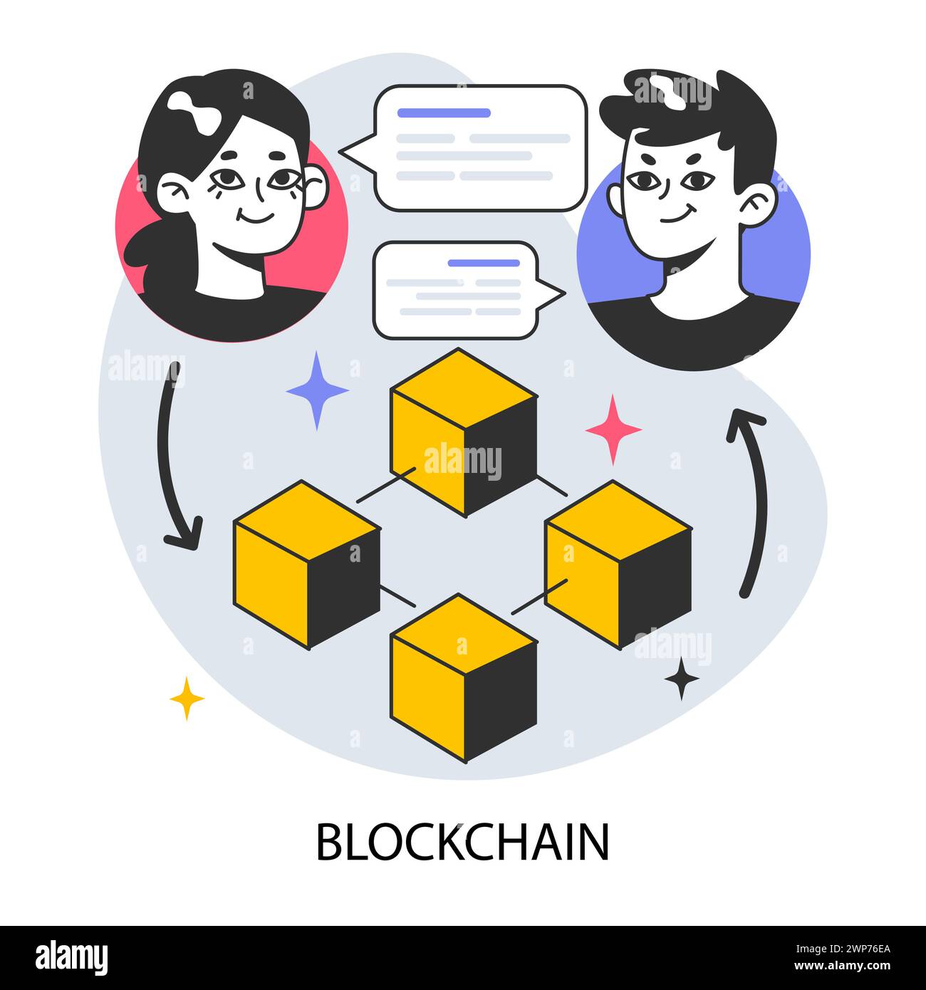 Blockchain. Cryptocurrency mining, financial transactions, user identification and cybersecurity ...