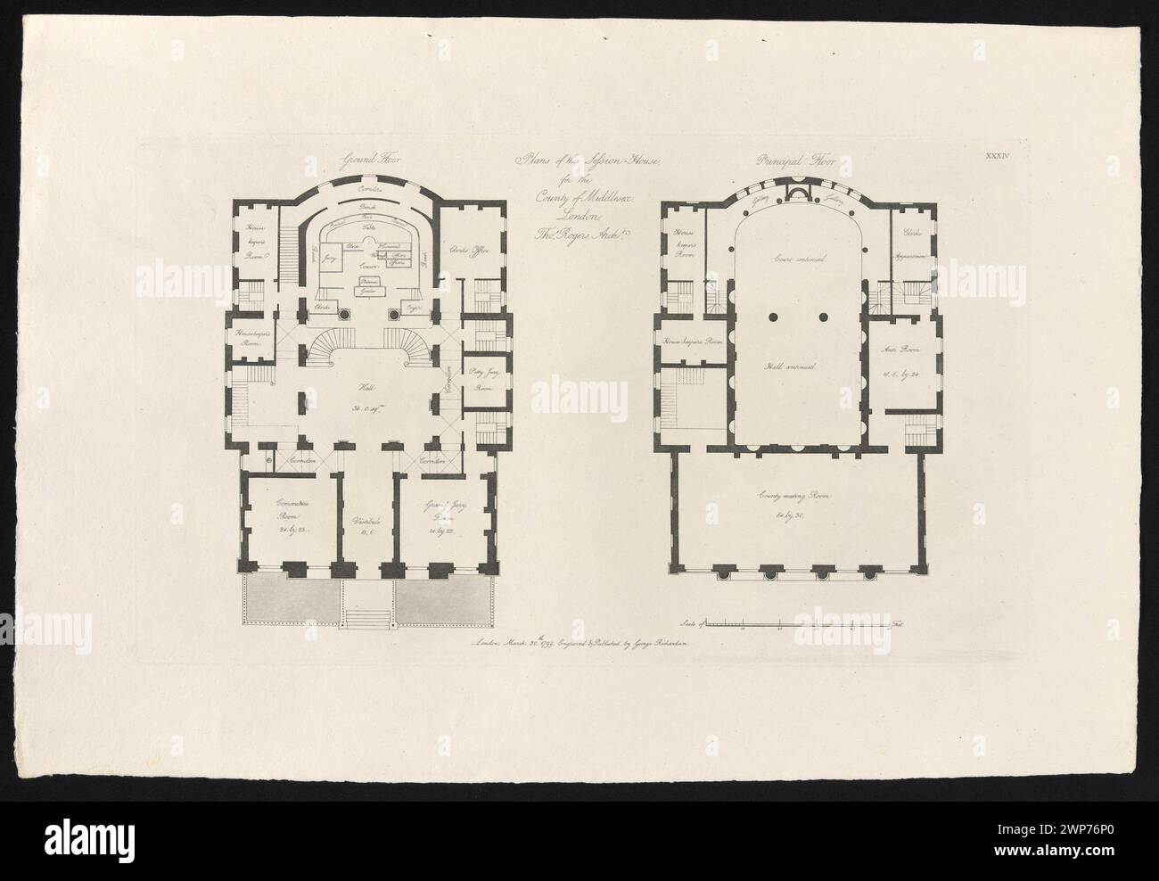 Architectural plans for the Palace of Justice in Middlesex County ...