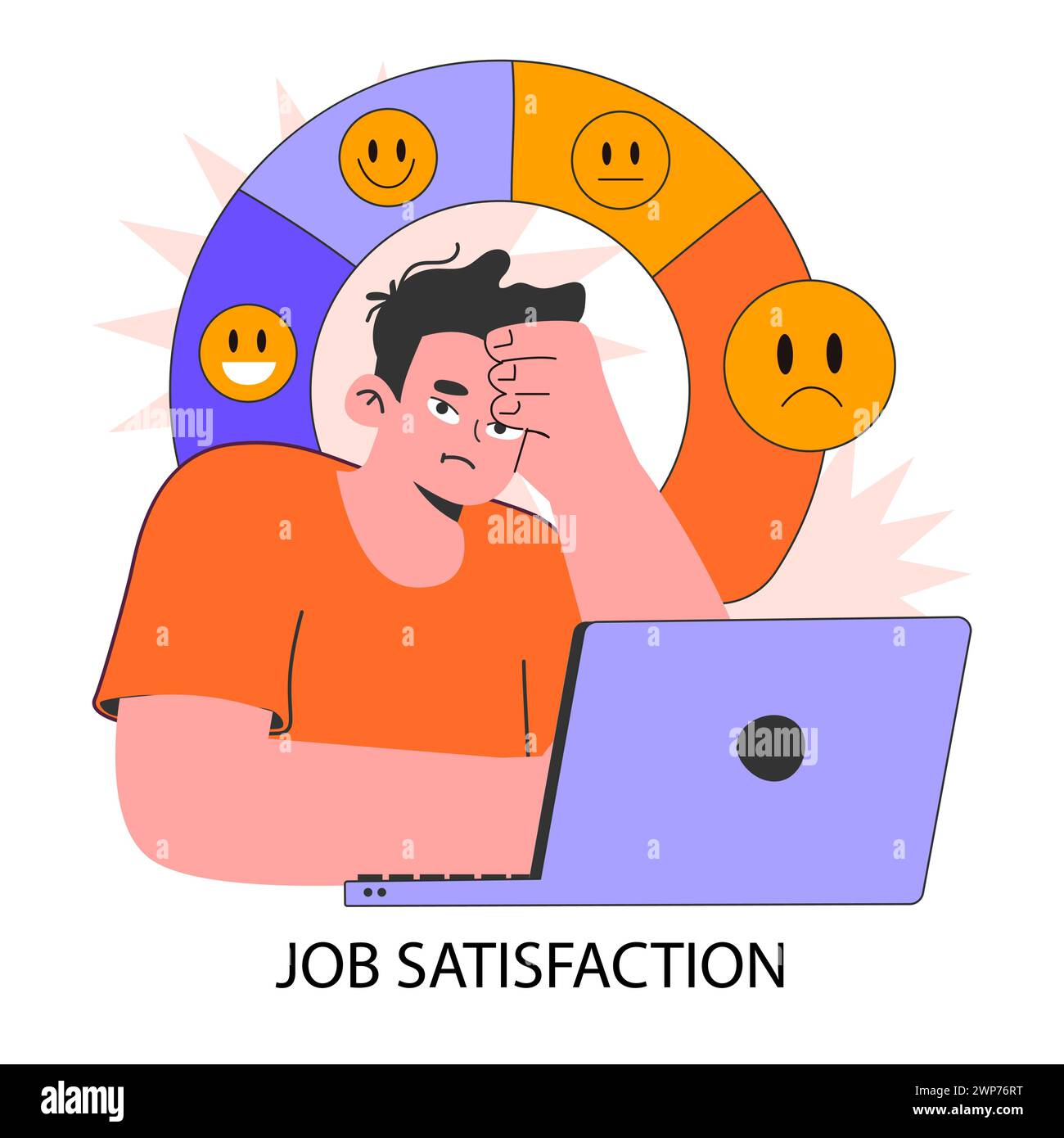 Professional burnout and job unsatisfaction. Young employee on fire at ...