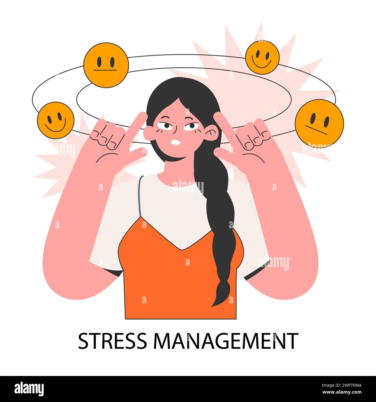 Professional burnout. Young employee with stress management skill ...