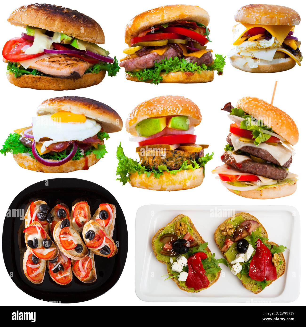 Collection of various fast food dishes Stock Photo - Alamy