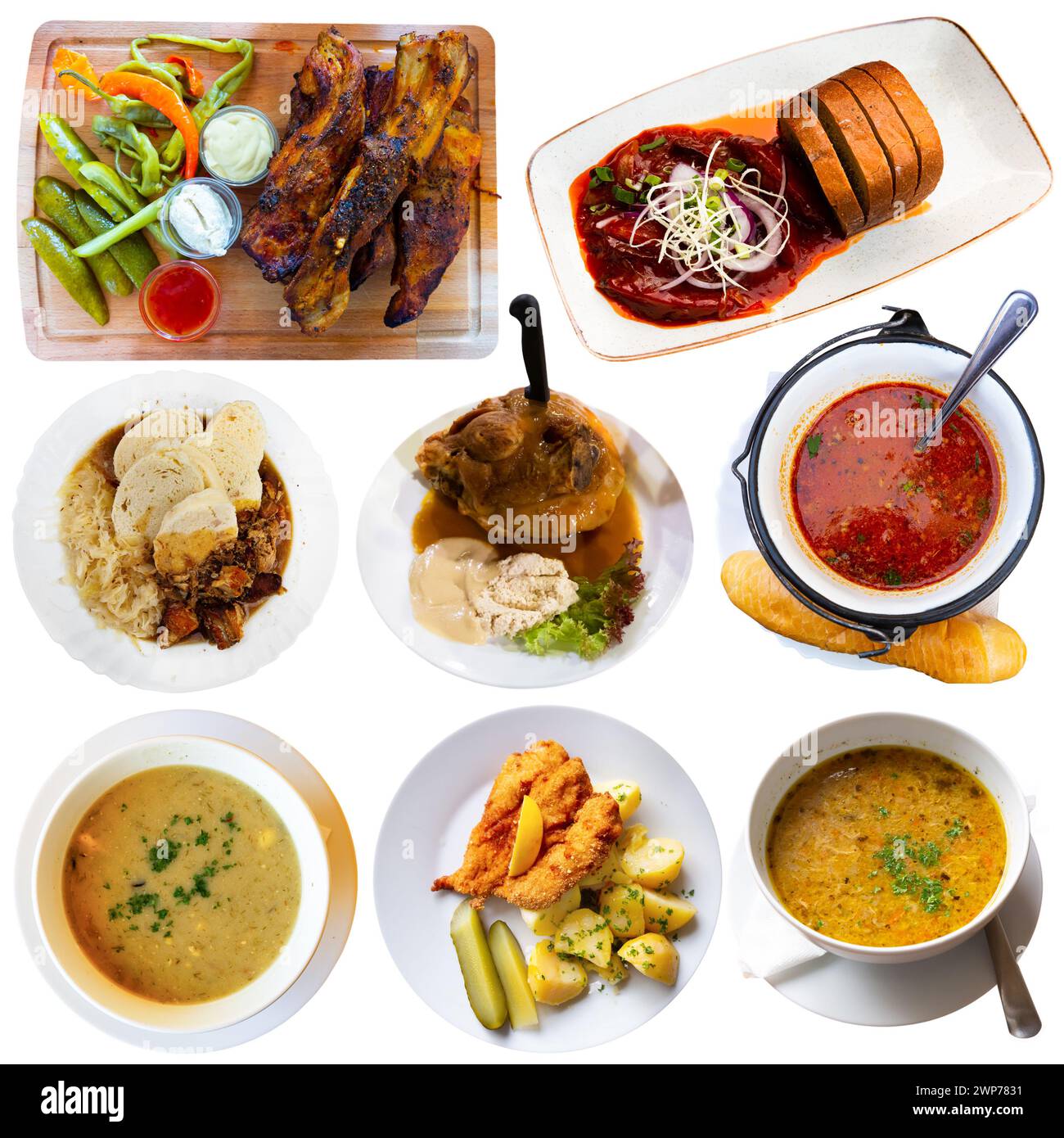 Collection of Czech cuisine dishes Stock Photo - Alamy