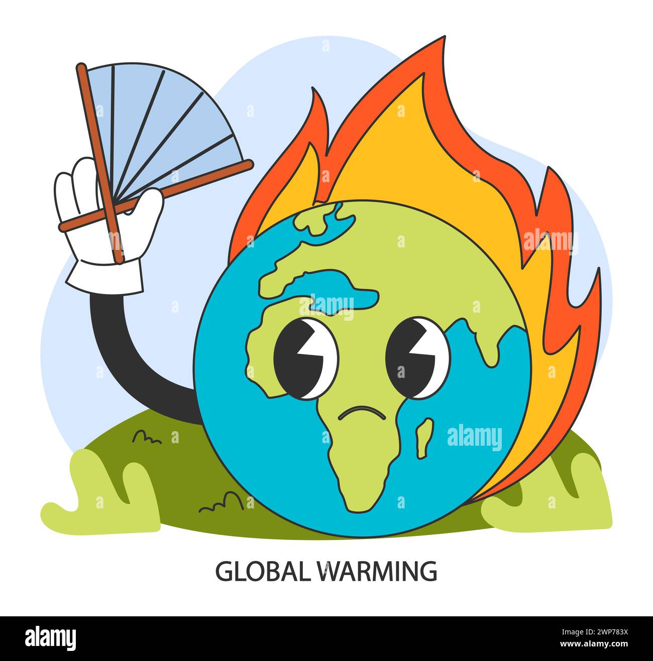 Climate change. Planet temperature rising and sea level rising due to ...