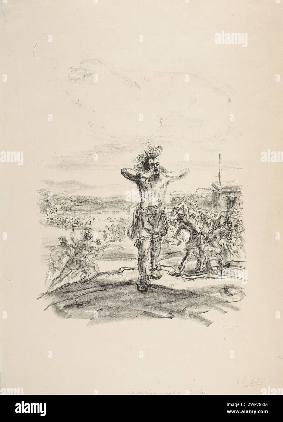 Illustration by Carl Sachs depicting Magua urging war among the Huron ...
