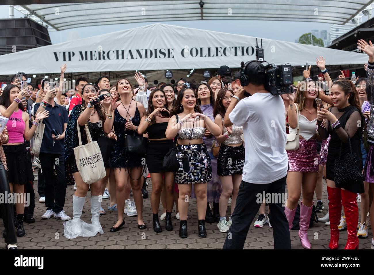 4th March 2024. Pro camera man filming all the female fans gather ...
