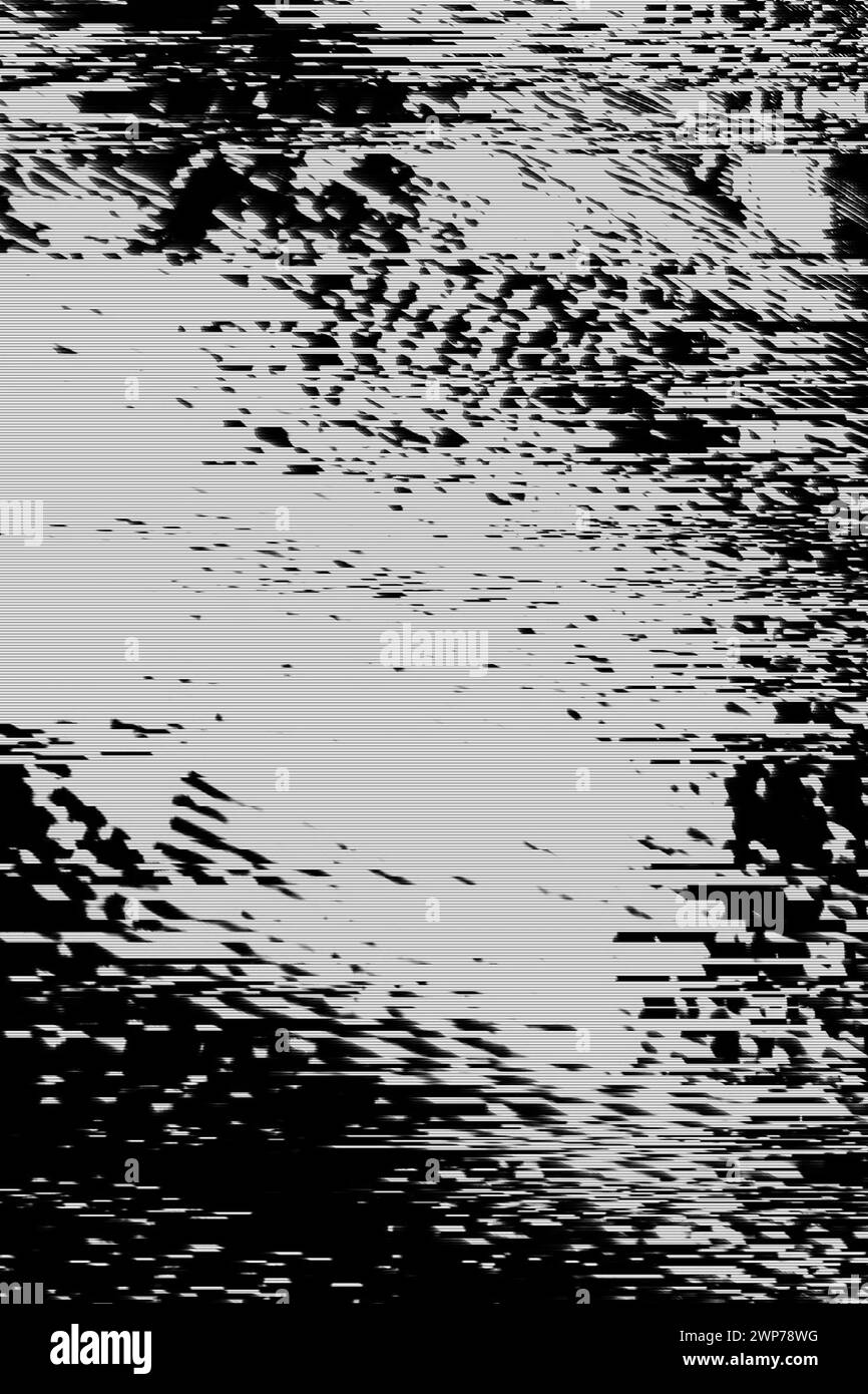 Abstract distorted black white motion glitch overlay effect texture ...