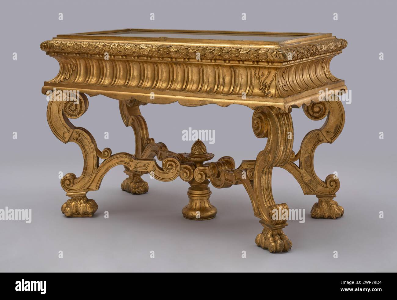 Glazed display case, used for exhibiting objects, with glass panels and ...