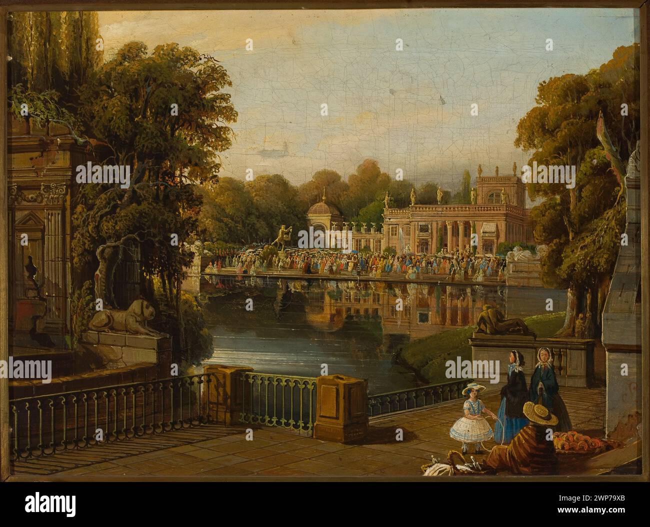 Scene of Azienki during a festival in 1858, illustrated by Jan Seydlitz ...