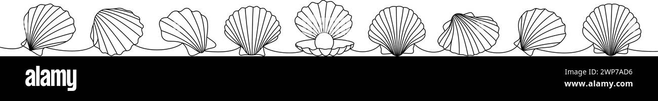Pearl shells set. Sea shells, mollusks, scallop, pearls. Tropical ...