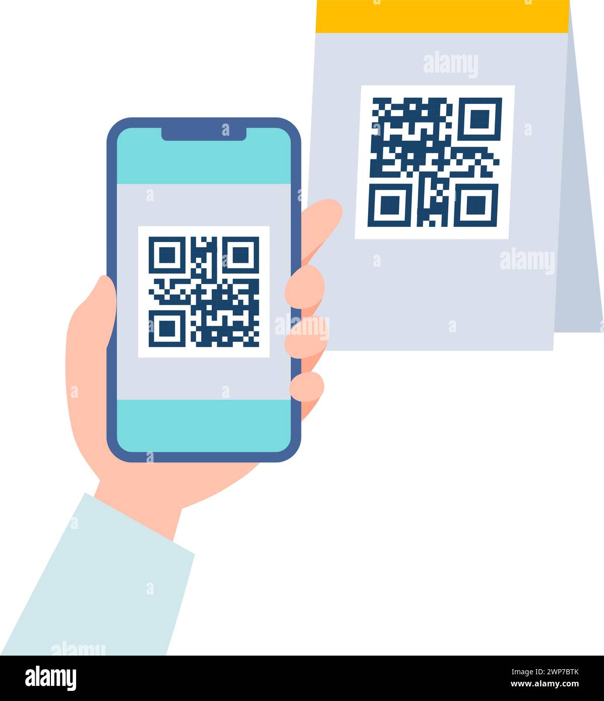 Read the QR code with smartphone. Vector illustration that is easy to ...