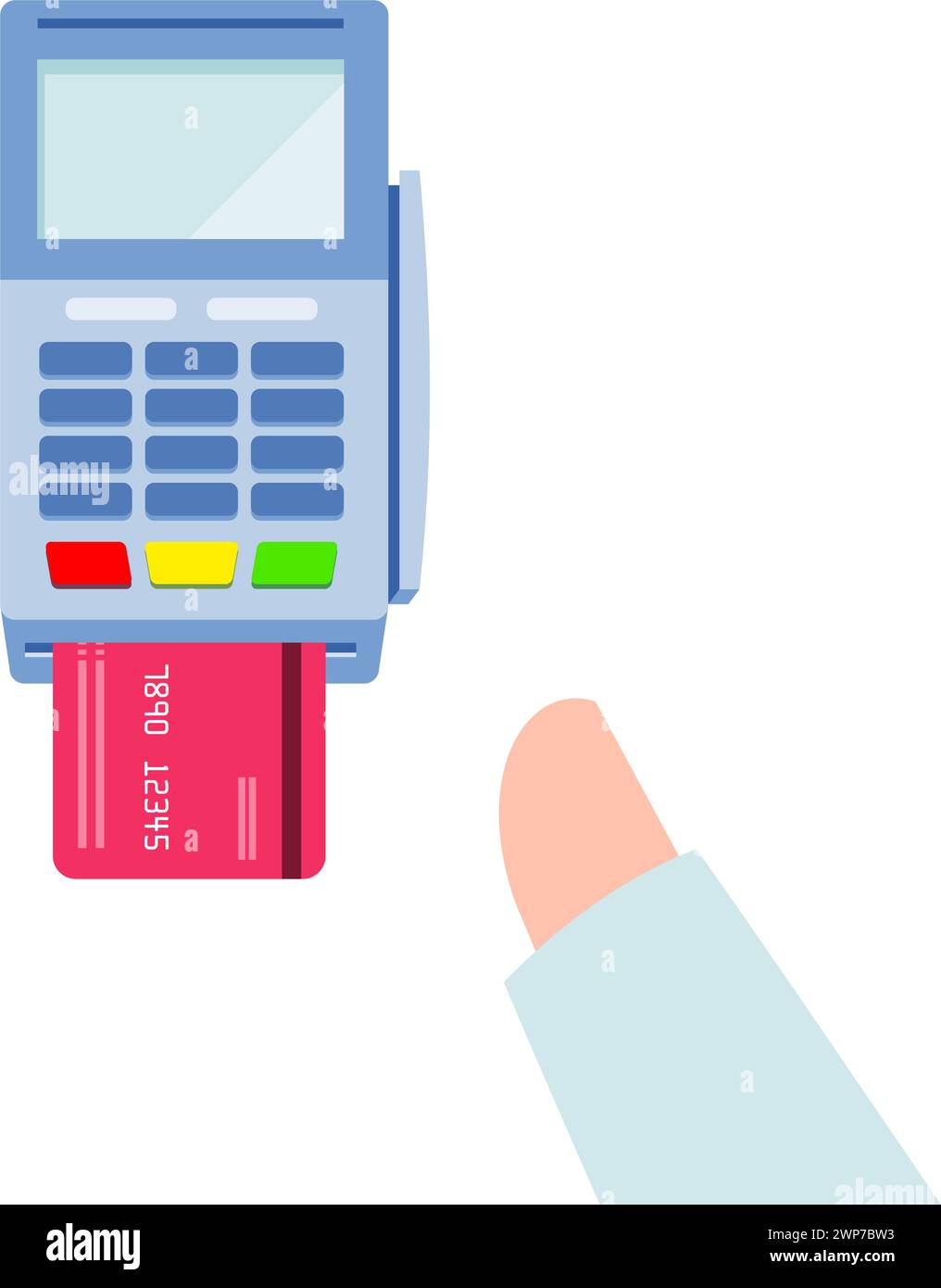 Credit card IC chip PIN number. Vector illustration that is easy to ...