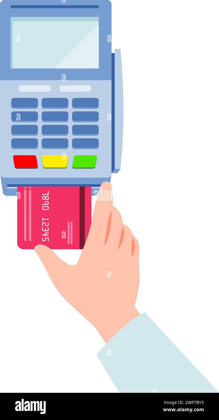 Pay with credit card IC chip. Vector illustration that is easy to edit ...