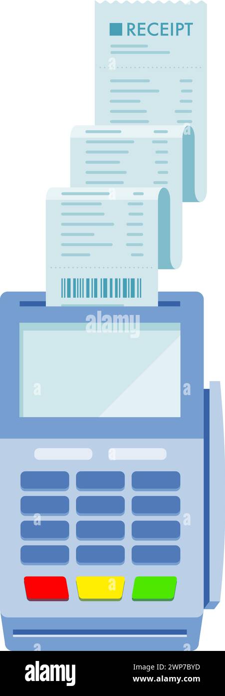 IC card reader and receipt. Vector illustration that is easy to edit ...