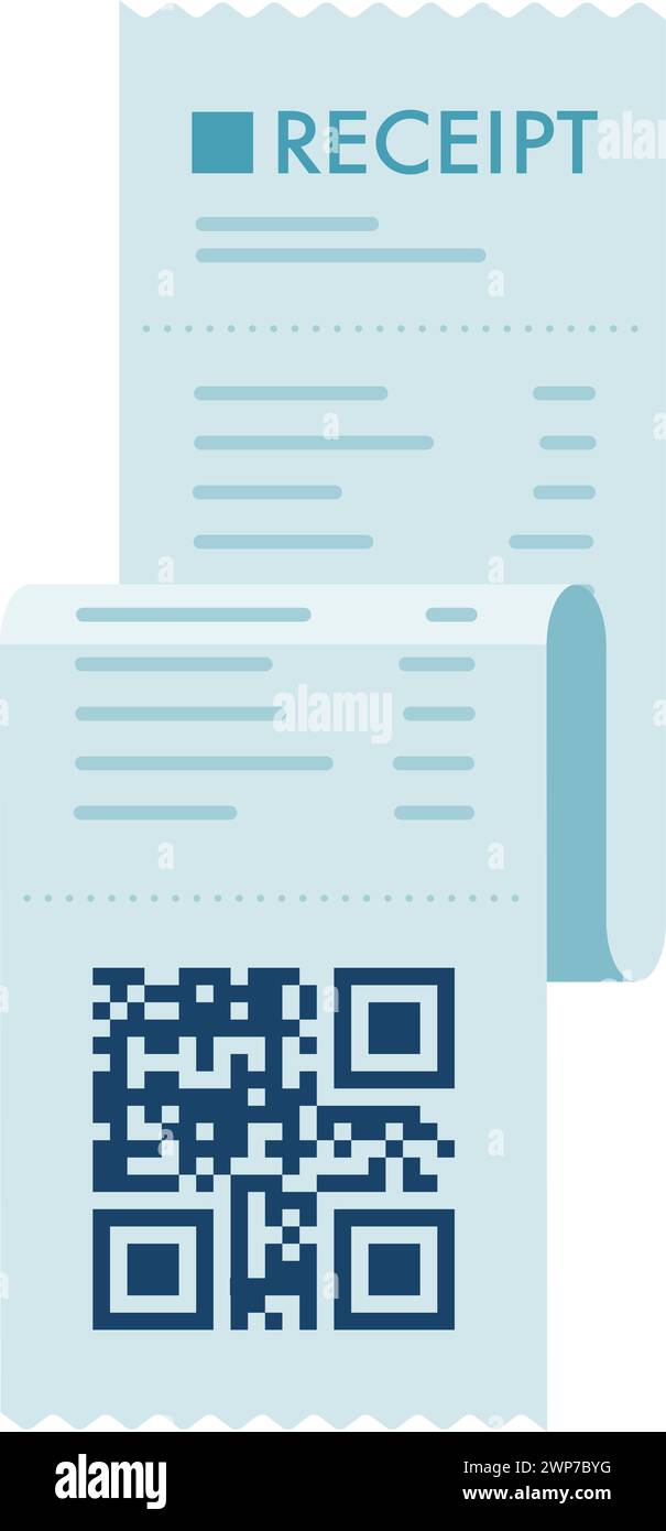 Receipt with QR code. Vector illustration that is easy to edit Stock ...