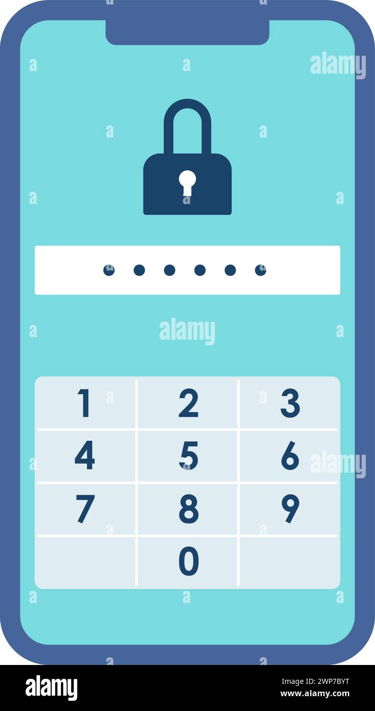 Smartphone password screen. Vector illustration that is easy to edit ...